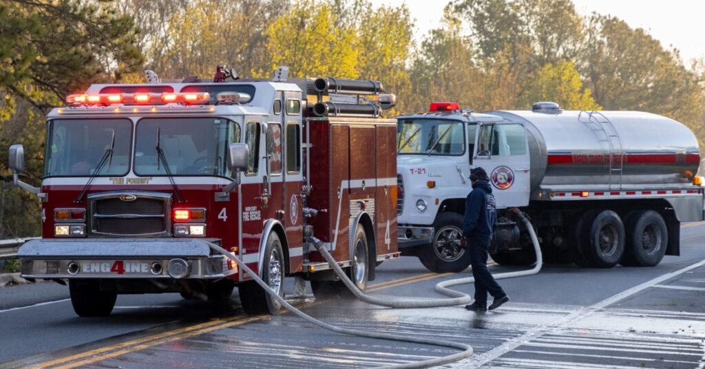 Concrete truck catches fire on Highway 40 in Marion County - Ocala-News.com