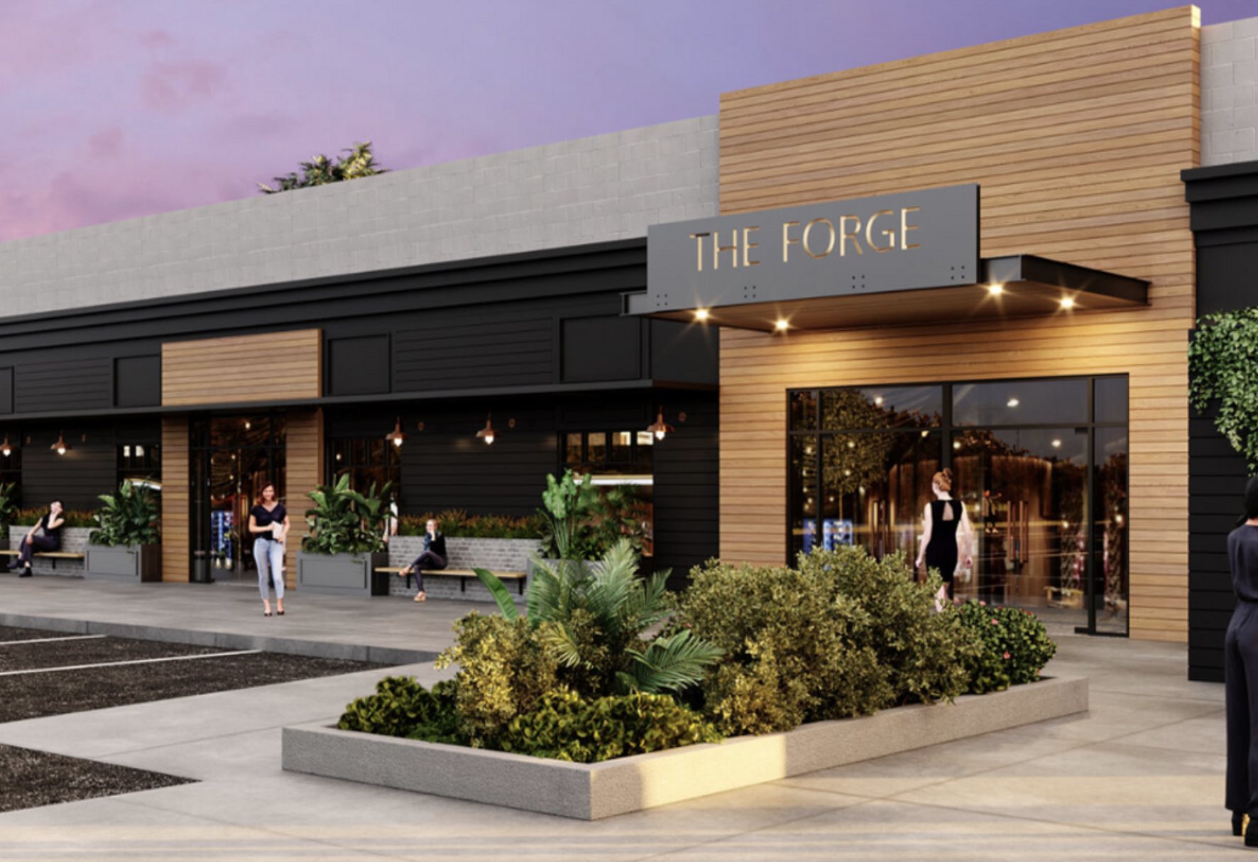 Dining space with multiple restaurants under construction near downtown ...