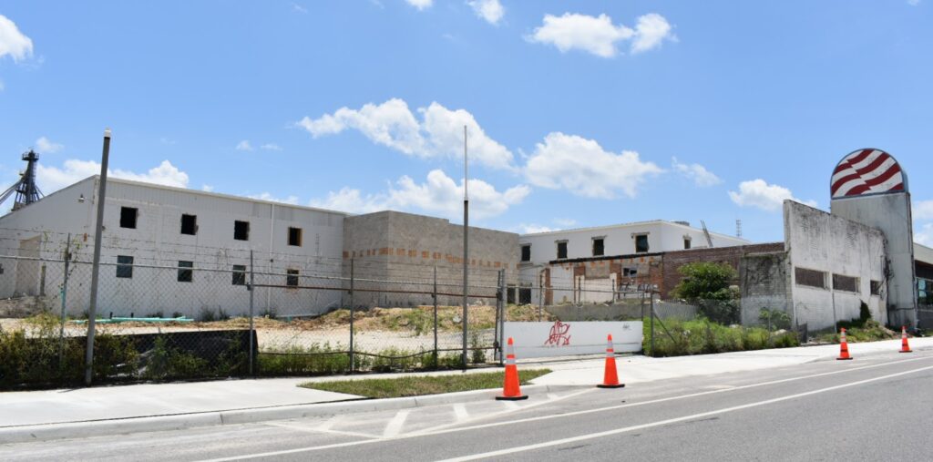Dining space with multiple restaurants under construction near downtown ...
