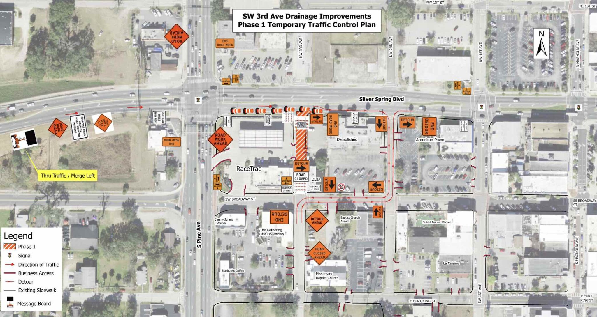 Detours in downtown Ocala begin for road improvements, new parking ...