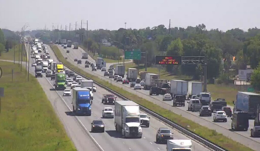 Traffic congestion along I-75 after rollover accident - Ocala-News.com