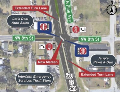 FDOT converting median, extending lanes at Ocala intersection - Ocala ...