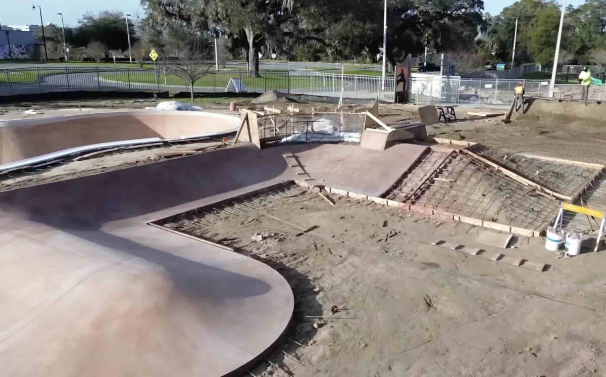 Aerial views show Ocala Skate Park expansion emerging from dirt - Ocala ...