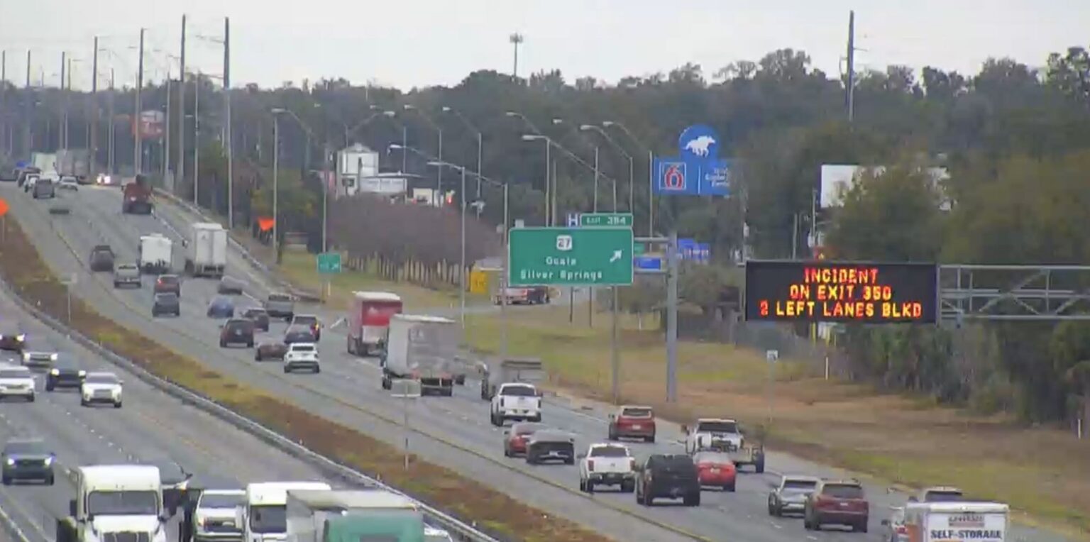 Traffic congestion along I-75, SR 200 in Marion County after multiple ...